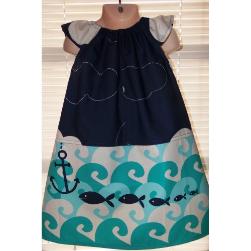 Ocean Marine Boat Waves Cruise Ship Dress Size 2t,3t or 4t Ready to ship