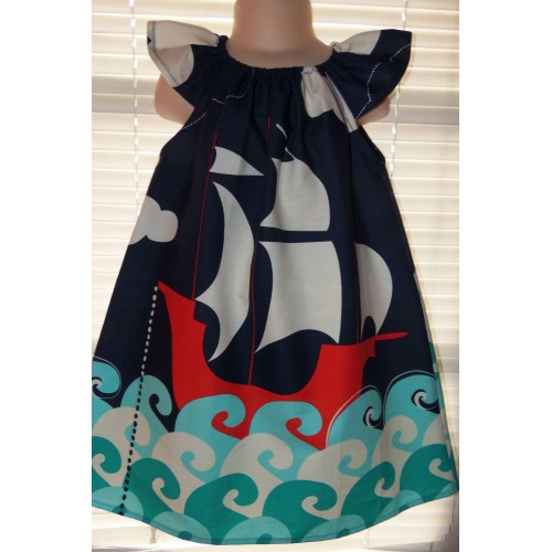 Ocean Marine Boat Waves Cruise Ship Dress Size 2t,3t or 4t Ready to ship