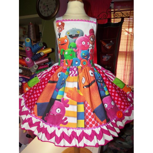 Ugly Dolls Patchwork Halloween Ruffles Dress Size 3t Ready to ship
